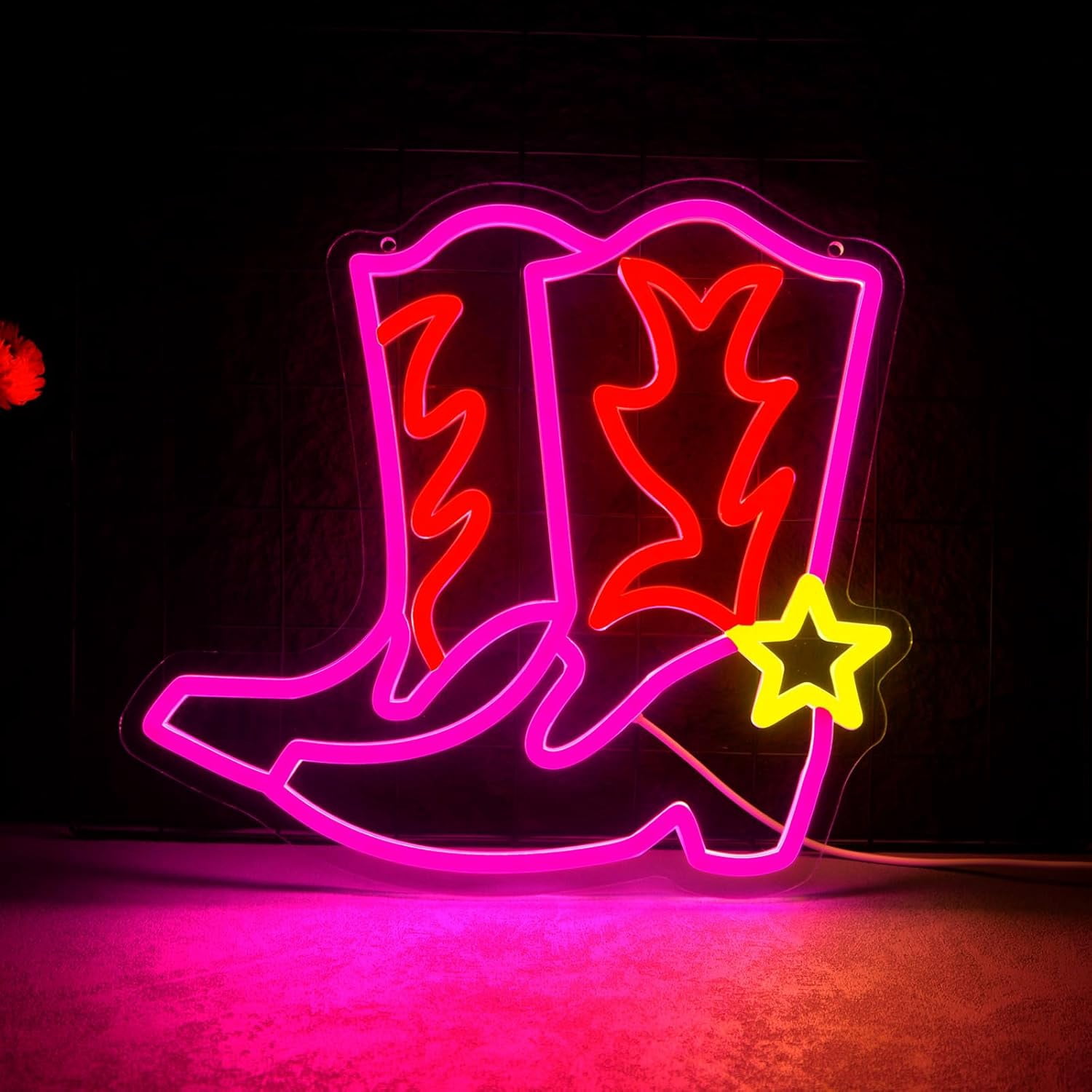 Cowboy Boot Western Cowboy Style Neon Light, Cowboy Western Decor Neon ...