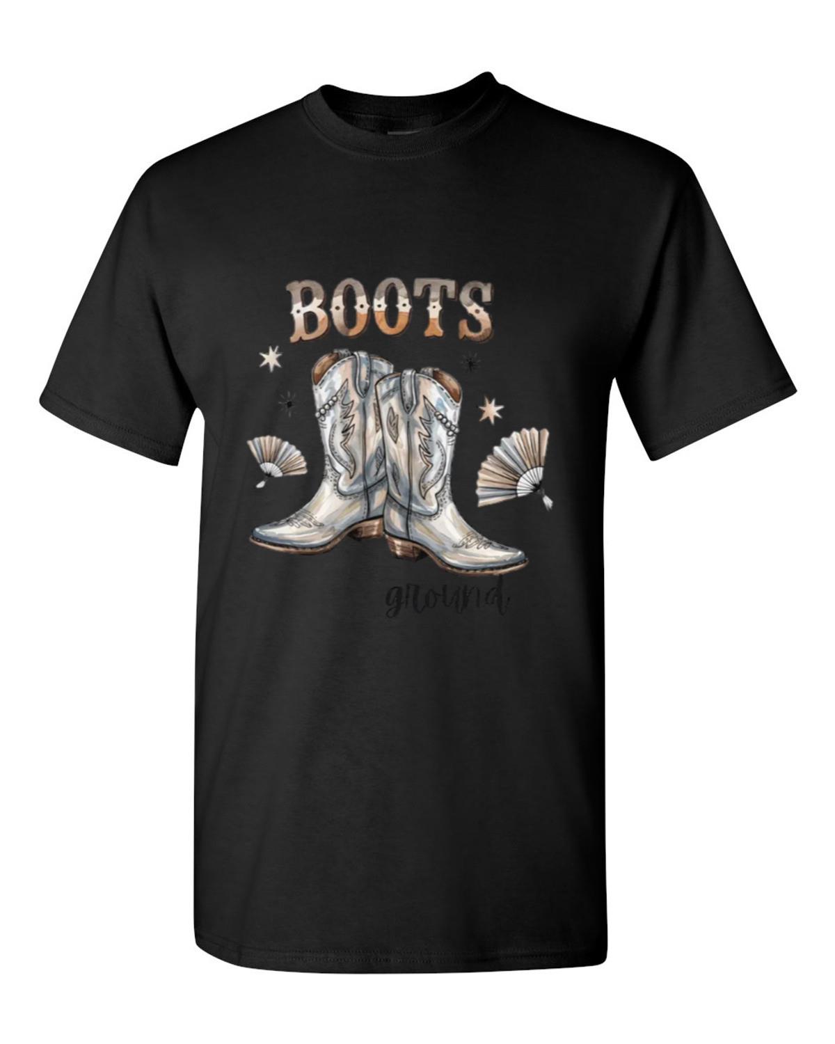Cowboy Boot Western Style Rodeo Vibe Simple Classic Country T-Shirt ...