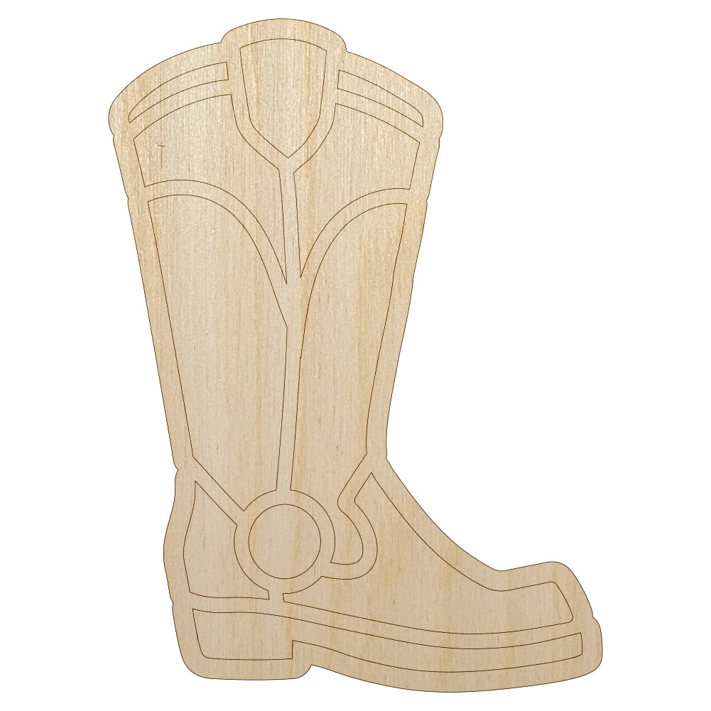 Cowboy Boot Western Wood Shape Unfinished Piece Cutout Craft DIY ...