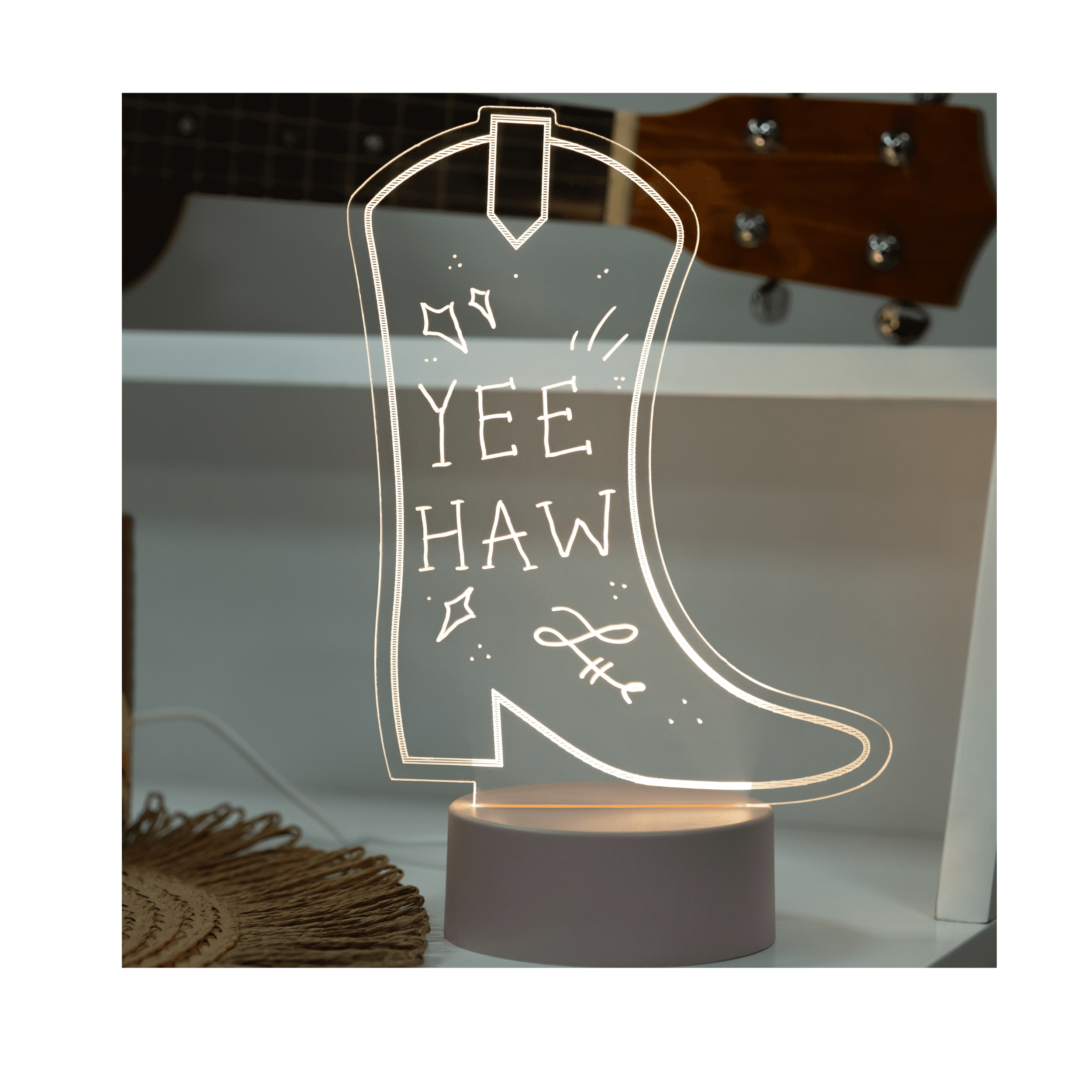 Cowboy Boot Write On Neon Light. USB-Powered Write a Message, Draw Fun ...
