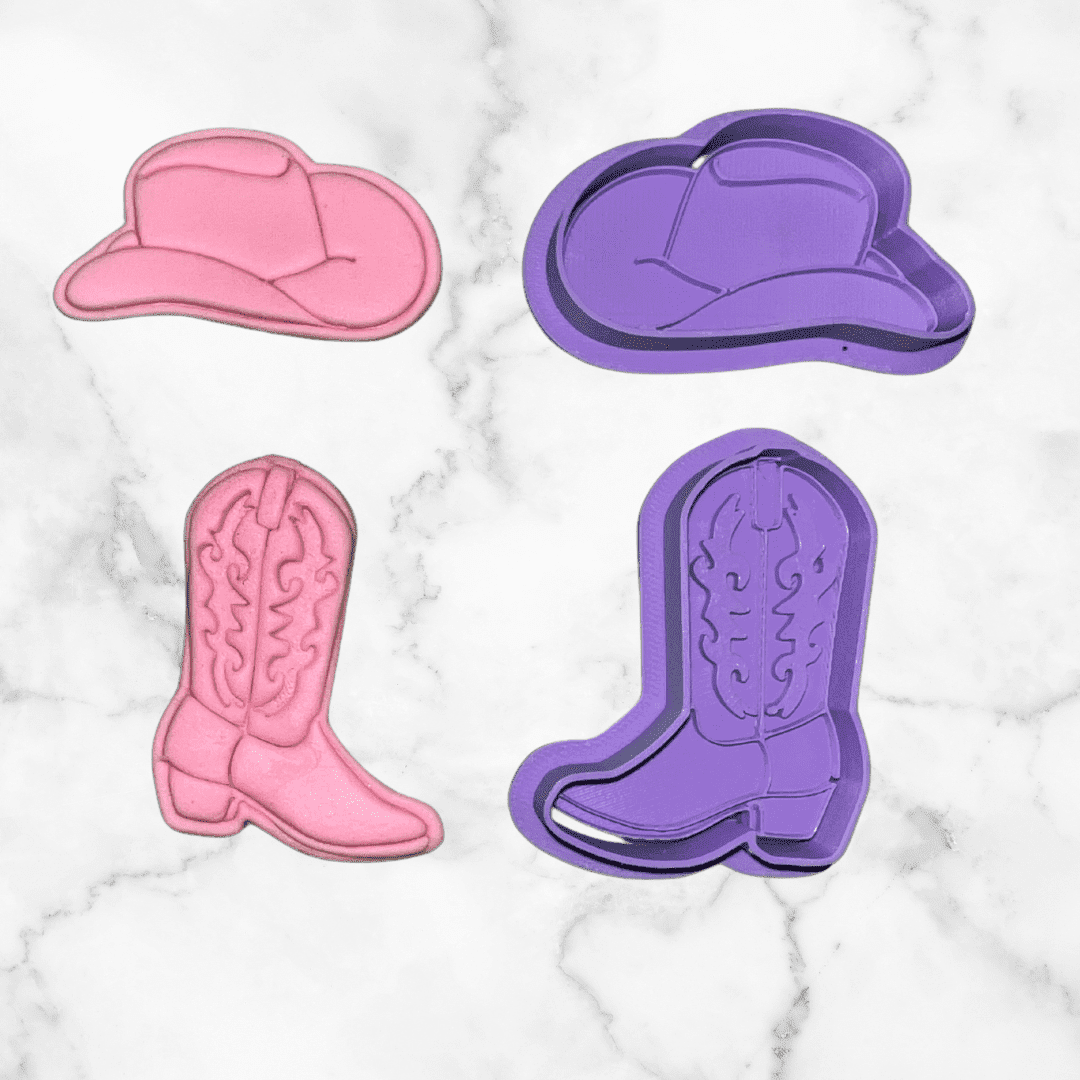Cowboy Boot and Hat Fondant Cutter set 2 inches - Walmart.com