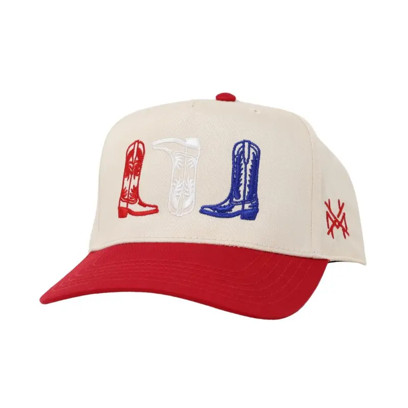 Cowboy Boots Embroidery Hat, Western Style Adjustable Baseball Cap with ...