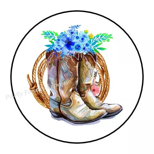 Cowboy Boots Flowers Lasso Sticker Party Favors Sticker Envelope Seals ...