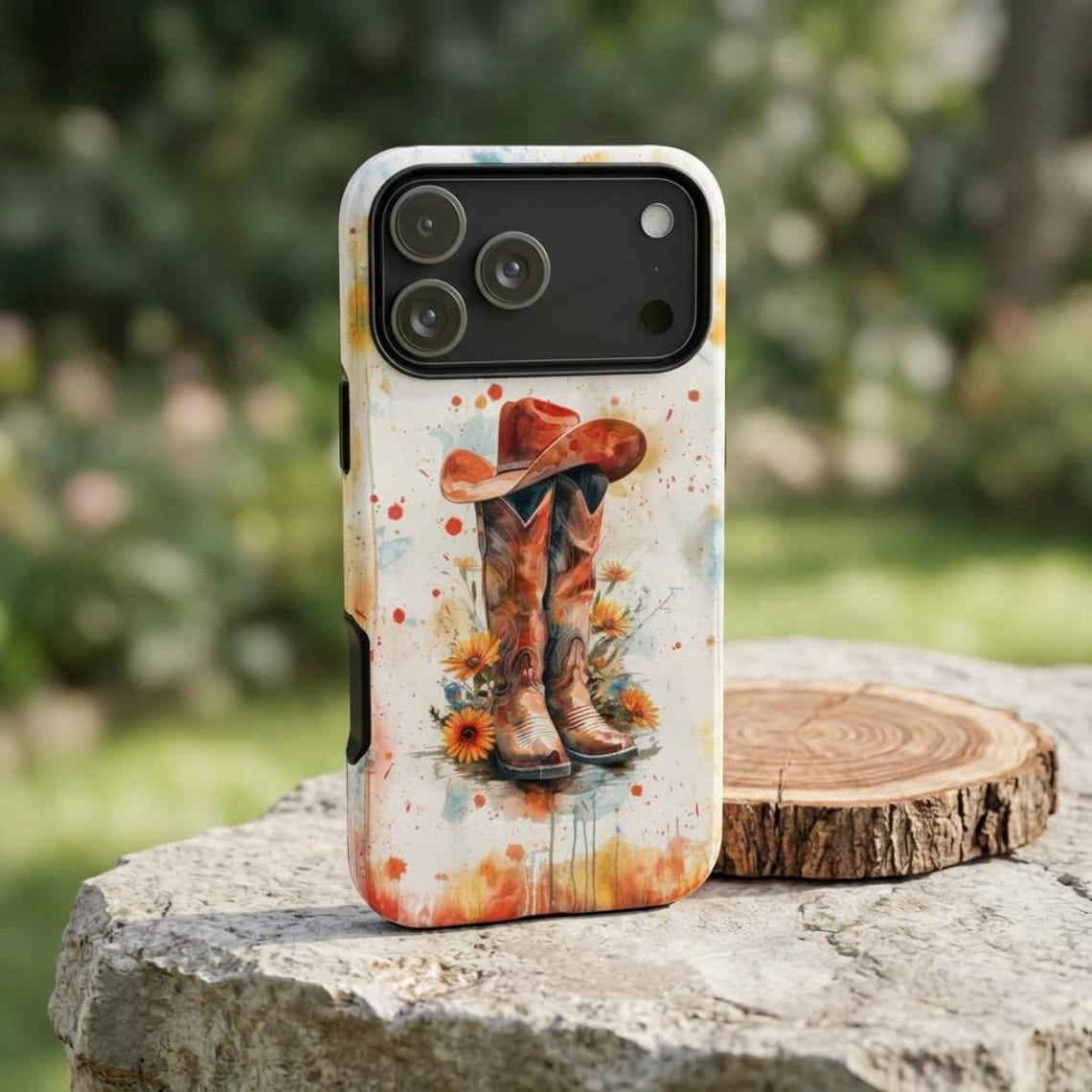 Cowboy Boots Hat Western Floral Southern Country Rodeo Chic Theme Case ...