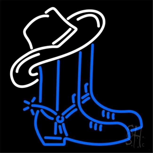 Cowboy Boots Logo Block Neon Sign, 24 x 3 x 24 in. - Walmart.com