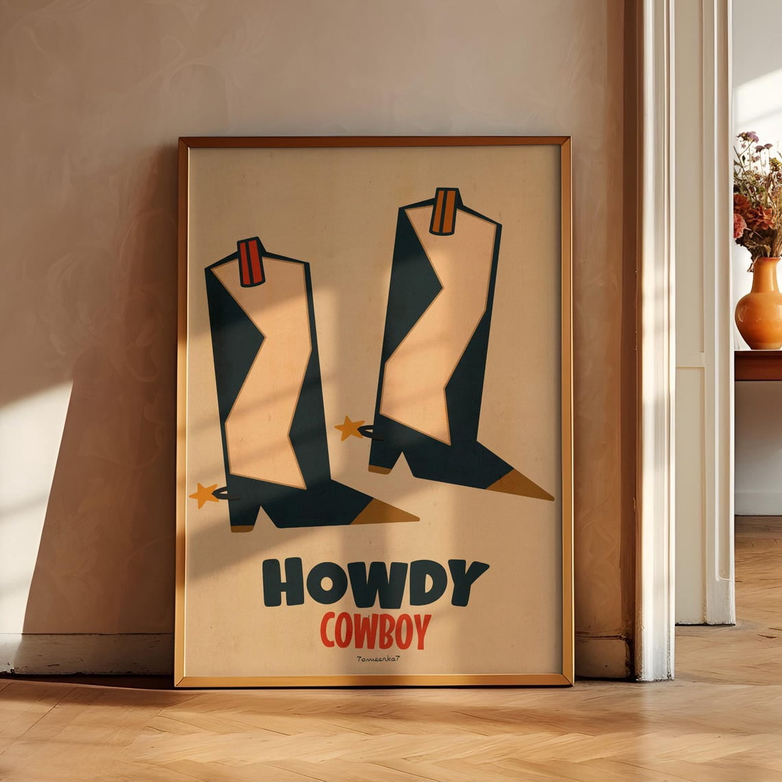 Cowboy Boots Poster Howdy Wall Art Western Decor Vintage Retro ...