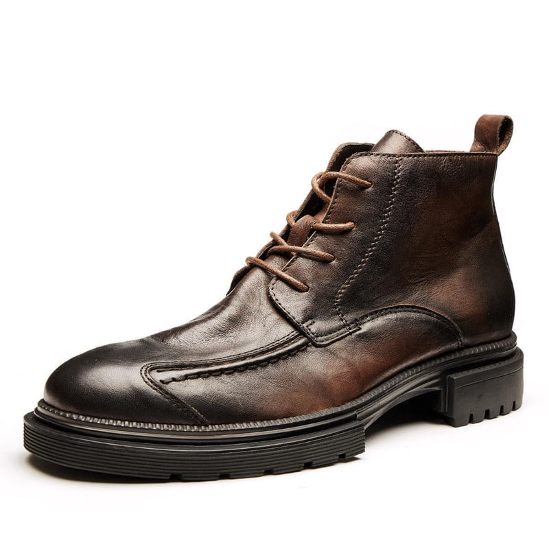 Cowboy Boots Slip Chunky Heel Resistant Leather Country Work Boot ...