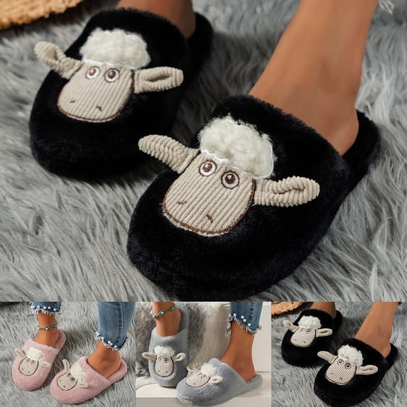 Cowboy Boots Slippers Women Fuzzy House Slip On Indoor Outdoor Bedroom ...