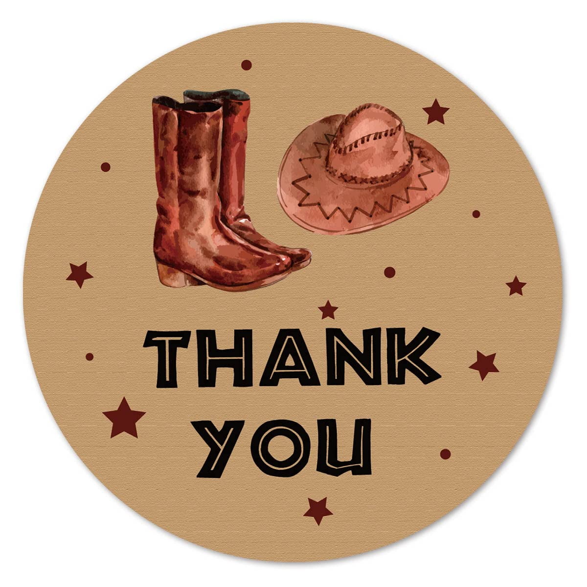 Cowboy Boots Thank You Stickers, 2 Inch Boy Western Birthday Baby ...