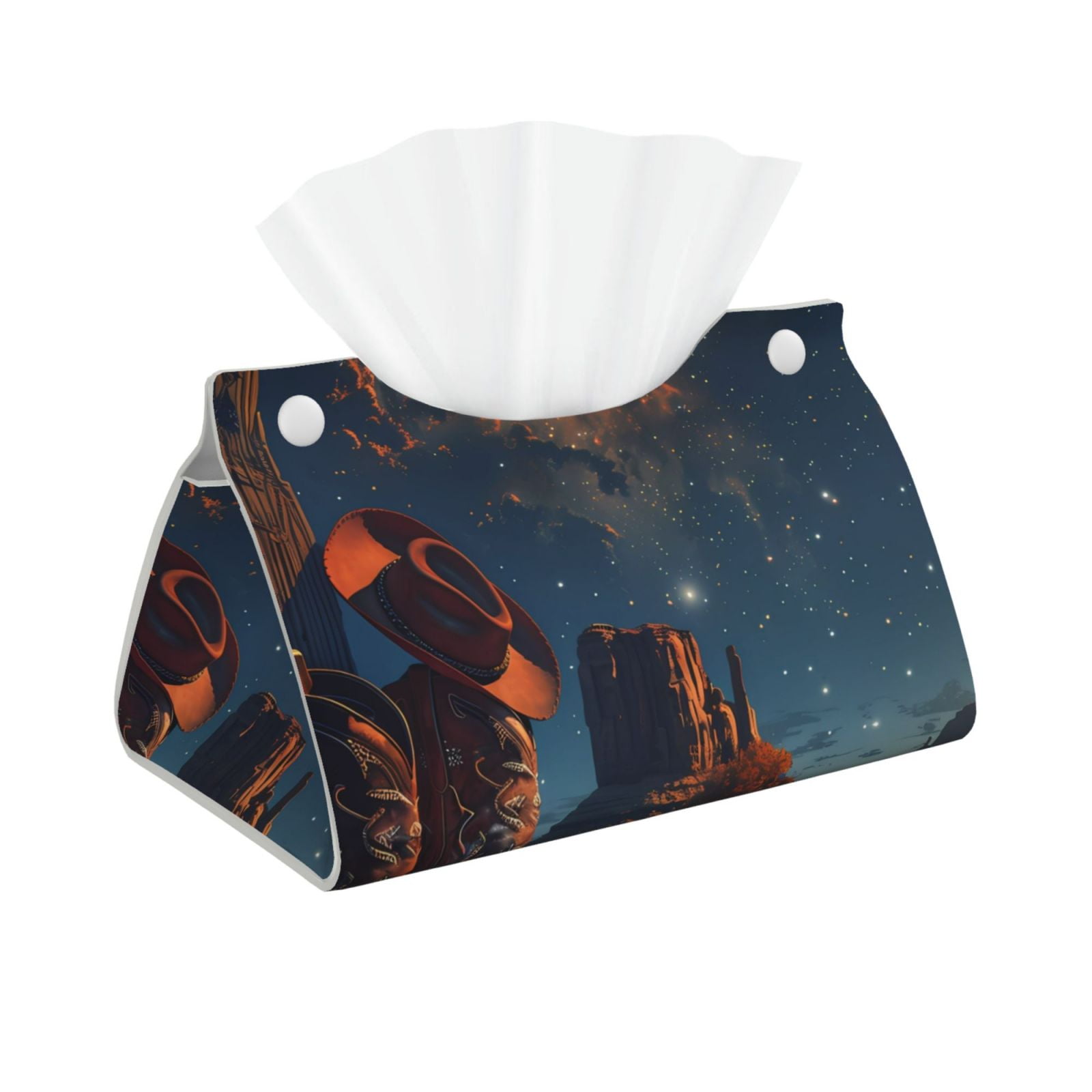 Cowboy Boots Under Starry Sky Long Leather Tissue Box Cover - Tissue ...
