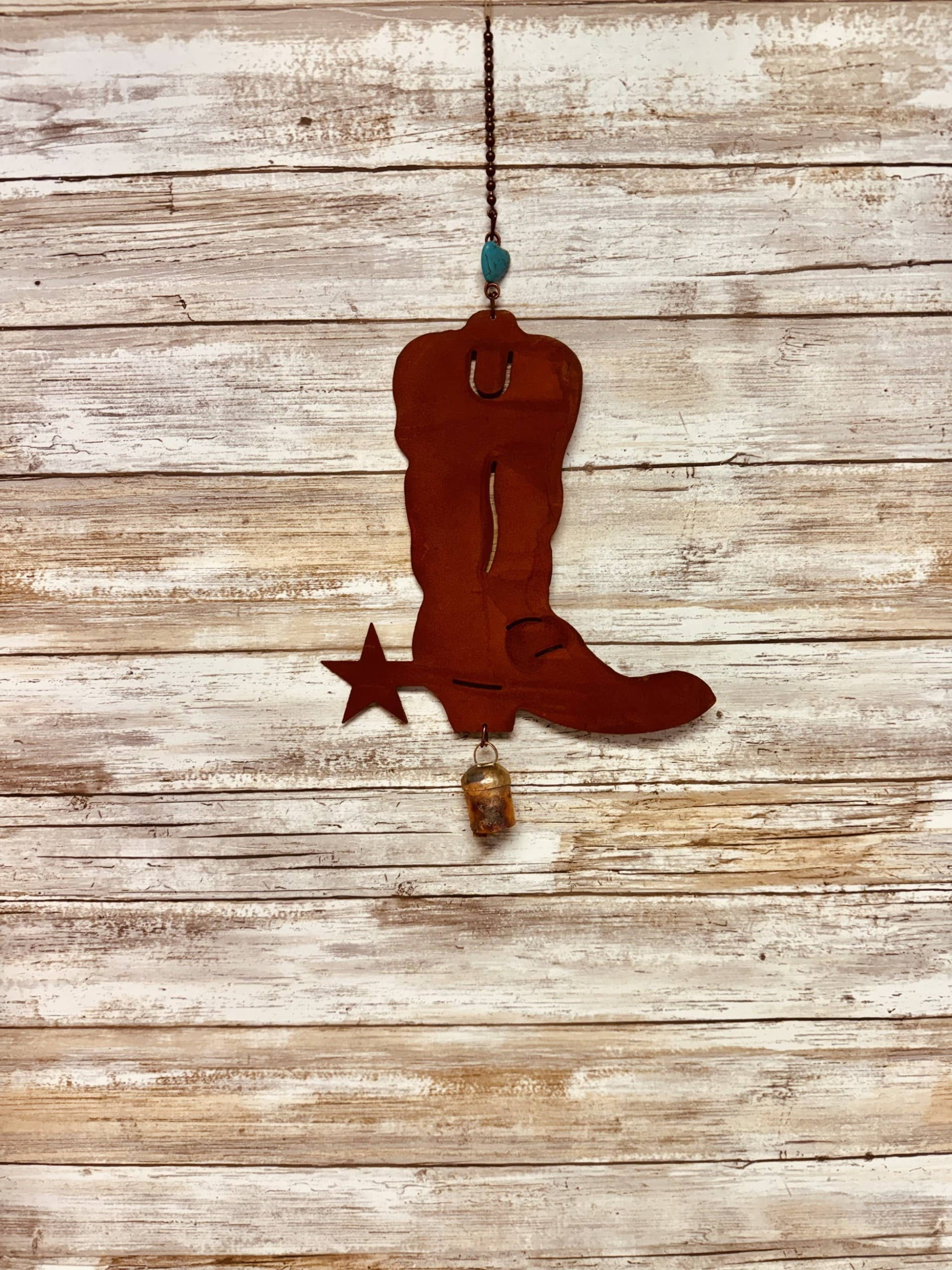 Cowboy Boots and Hat 8 Inch circle Garden Bell Rustic Rodeo - Walmart.com