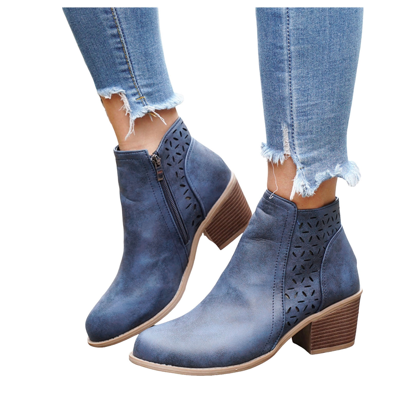 Cowboy Boots for Women Ankle Booties V-Cut Western Booties Casual Short ...