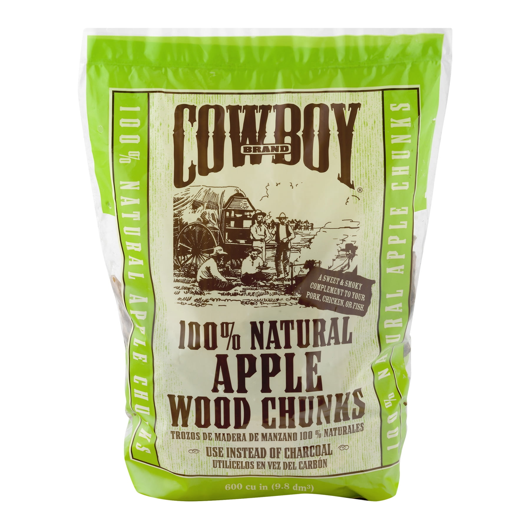 Cowboy Brand 600CUIN All Natural Apple Wood Chunks - Walmart.com