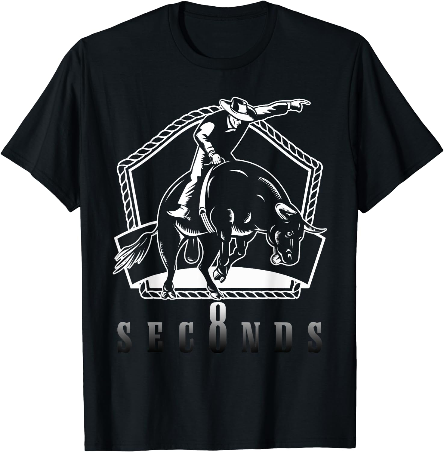 Cowboy Bull Riding Ask Me In Eight Seconds Western Rider T-Shirt ...