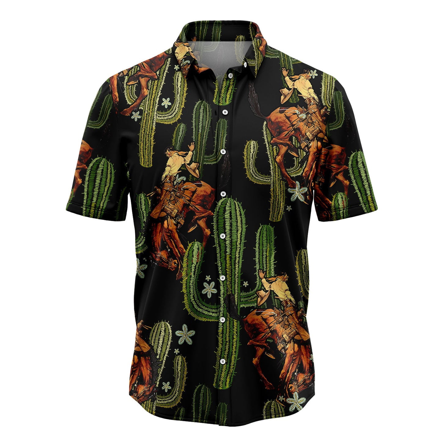 Cowboy Cactus Aloha Hawaiian Shirt - Walmart.com
