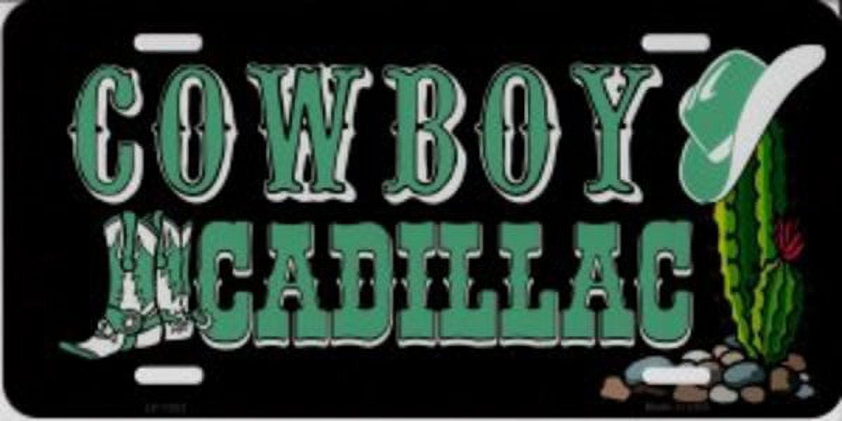 Cowboy Cadillac Metal License Plate - Walmart.com
