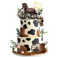 Cowboy Cake Topper Brown Ball Horse Boho Grass Artificial Eucalyptus ...