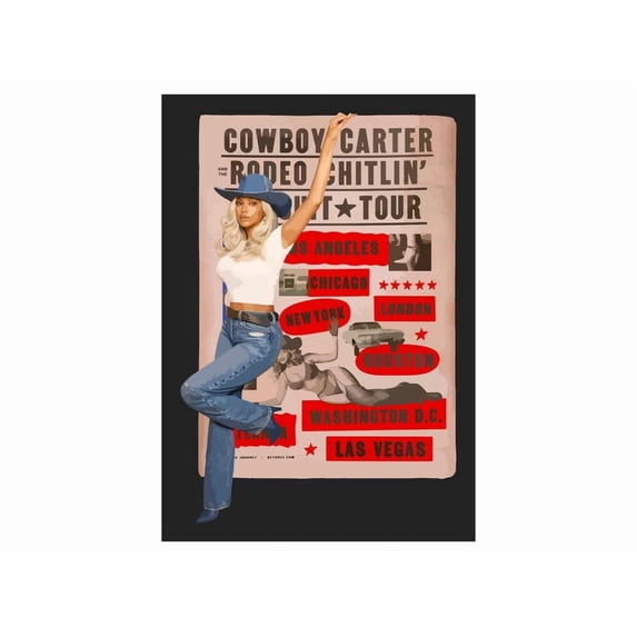 Cowboy Carter Beyoncé Poster – Rodeo Chitlin Circuit Tour Watercolor ...