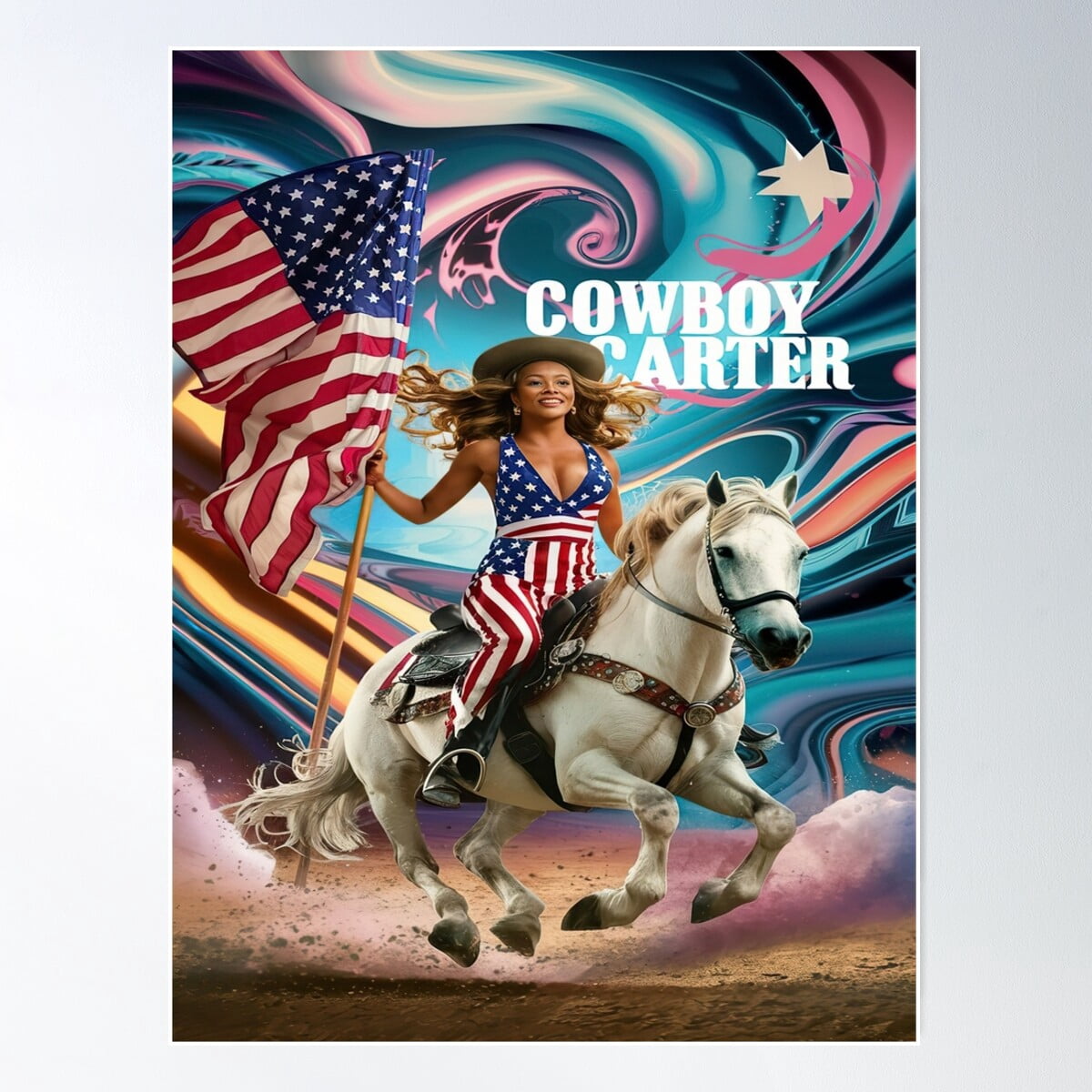 Cowboy Carter - Beyonce Fanart Poster Wall Art, Modern Wall Decor For ...