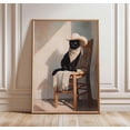 Cowboy Cat Black Cat Cowboy Hat Rustic Western Pet Portrait Unframed ...