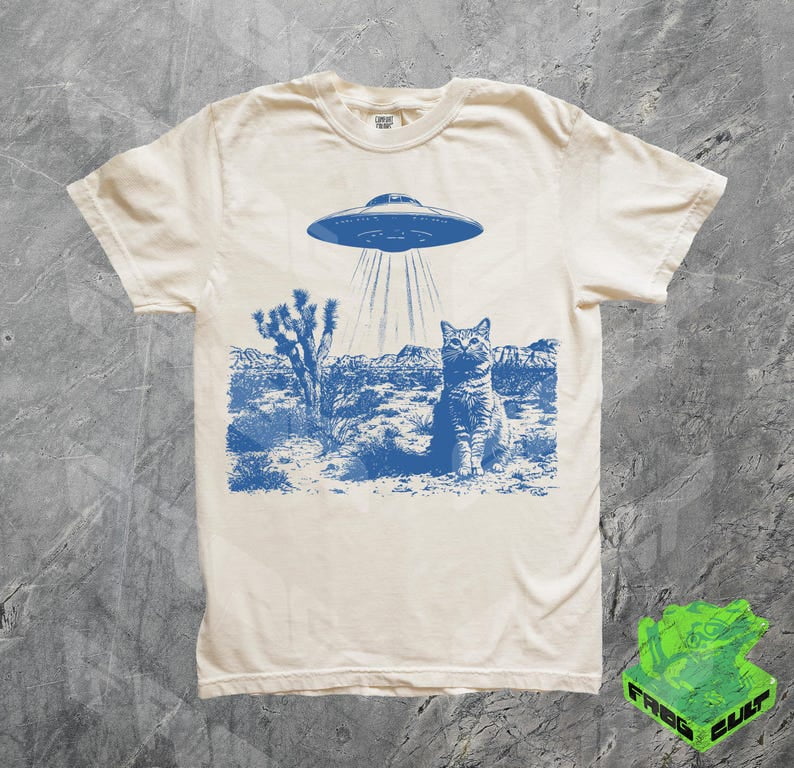 Cowboy Cat UFO Shirt – 90s Y2K Retro Western T-shirt, Funny Alien Meme ...