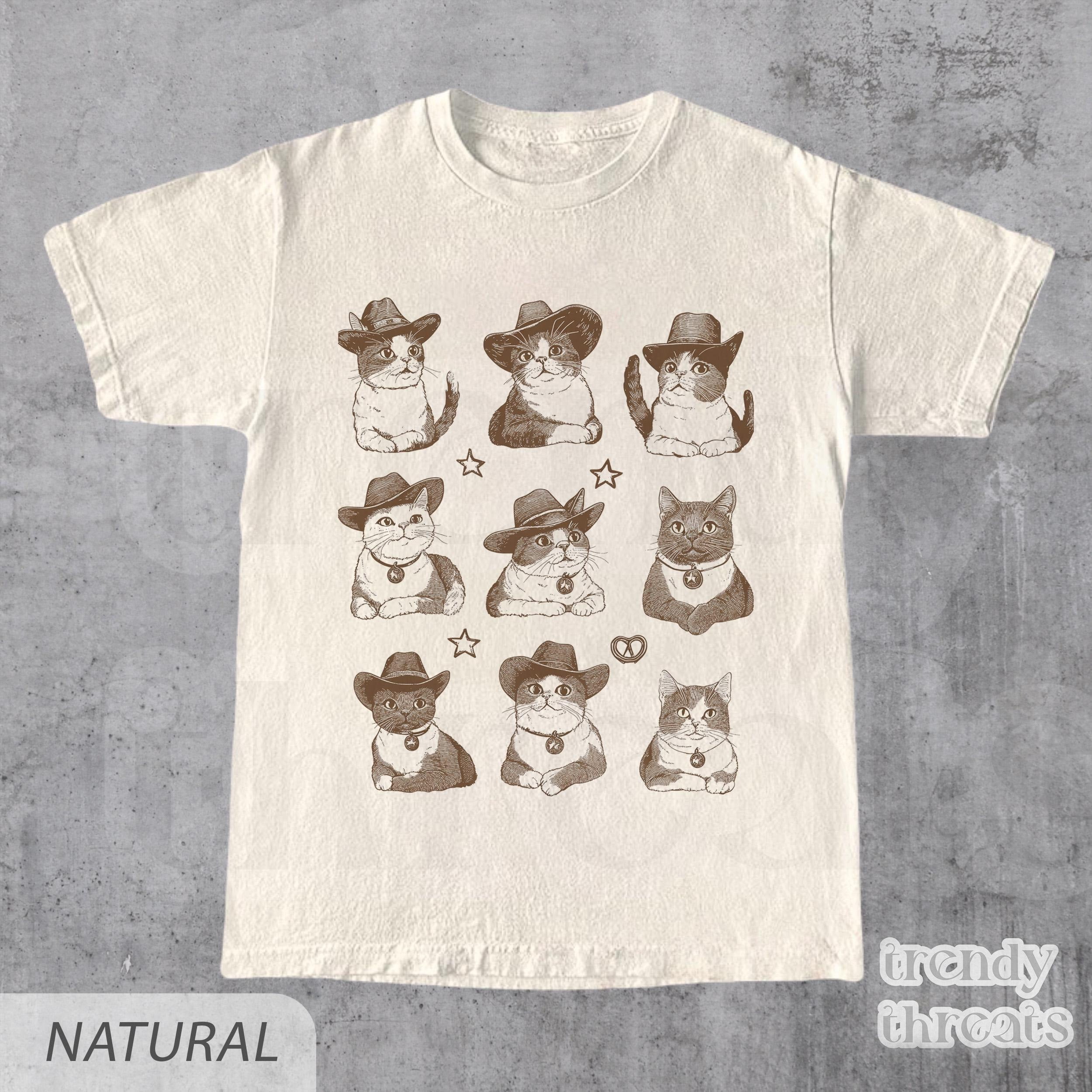 Cowboy Cats And Kittens Cowboy T-Shirt, Retro 90s Cowgirl Desert Shirt ...