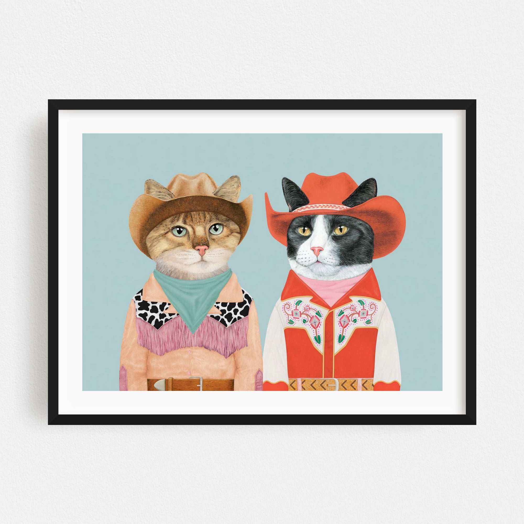 Cowboy Cats - Painting Cat Cowboy Animal Western Humor Illustration ...