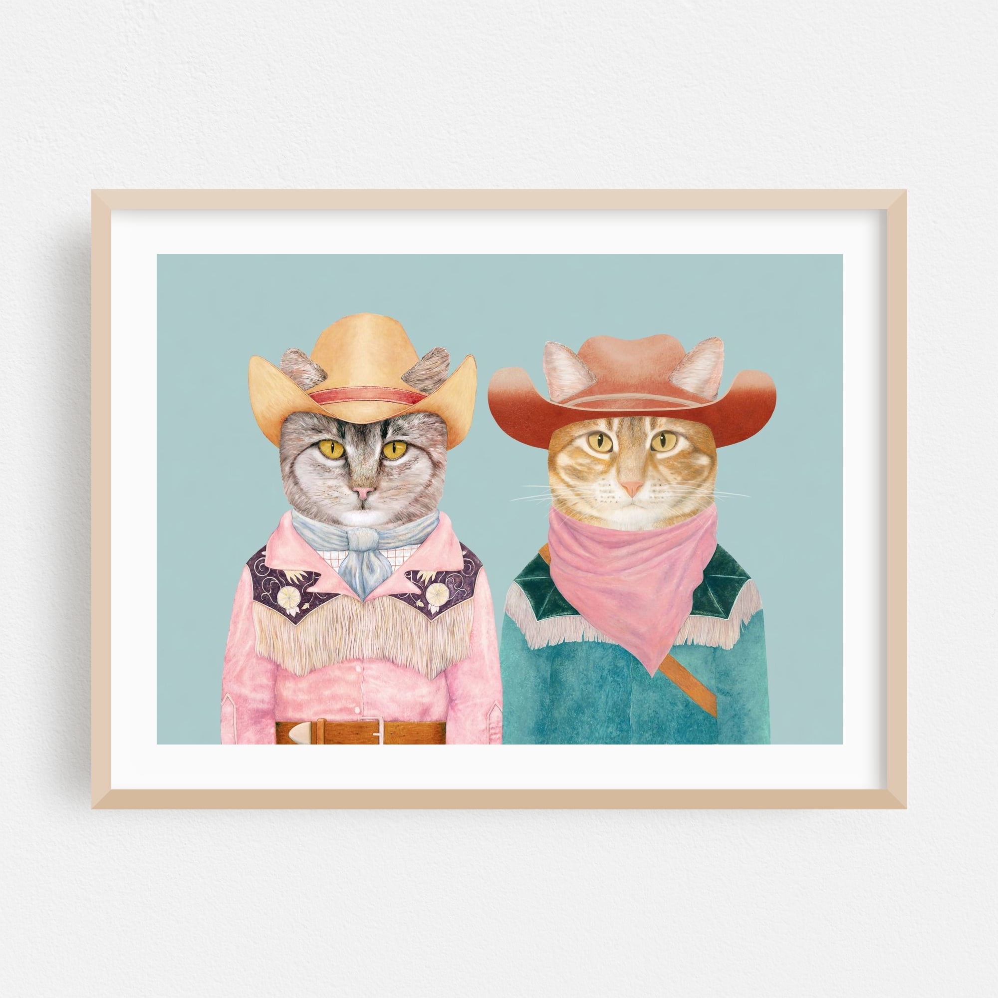 Cowboy Cats - Painting Cowboy Cat Animal Western Humor Illustration ...