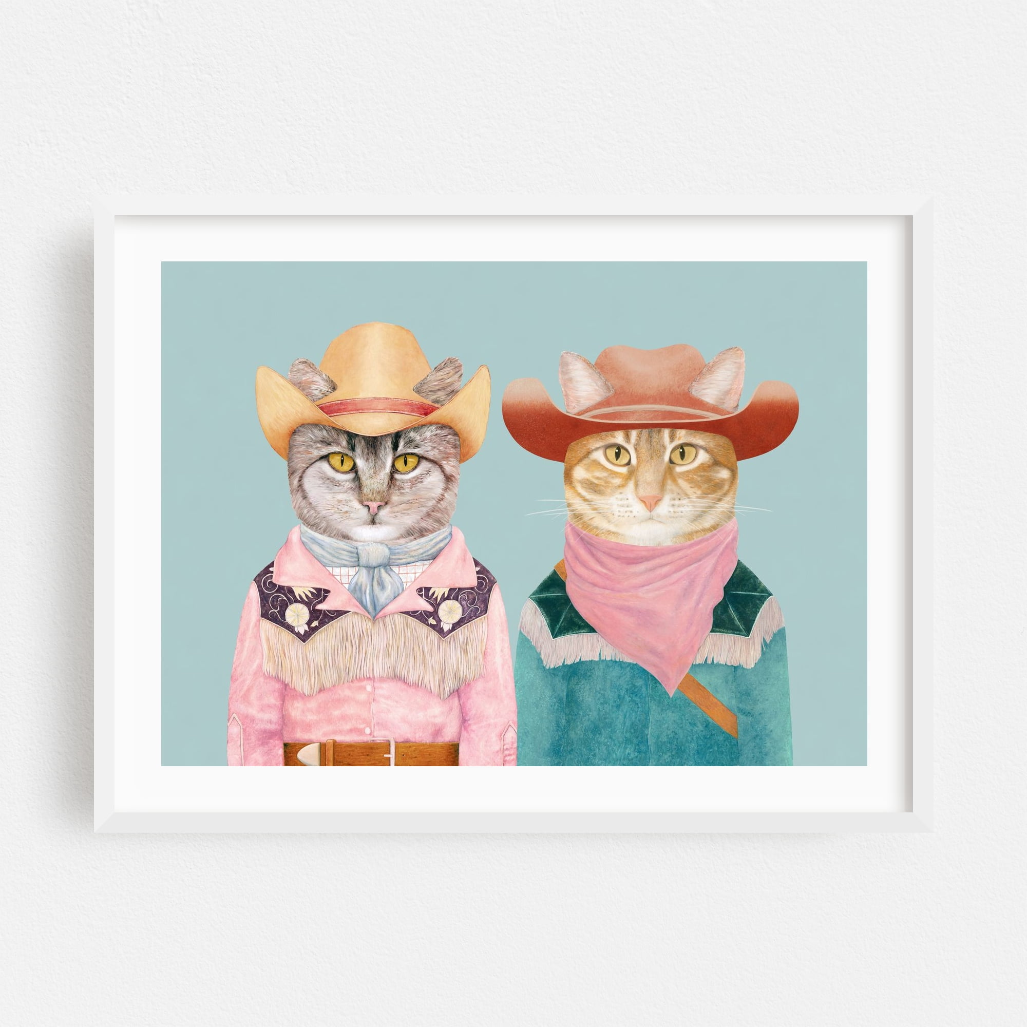 Cowboy Cats - Painting Cowboy Cat Animal Western Humor Illustration ...