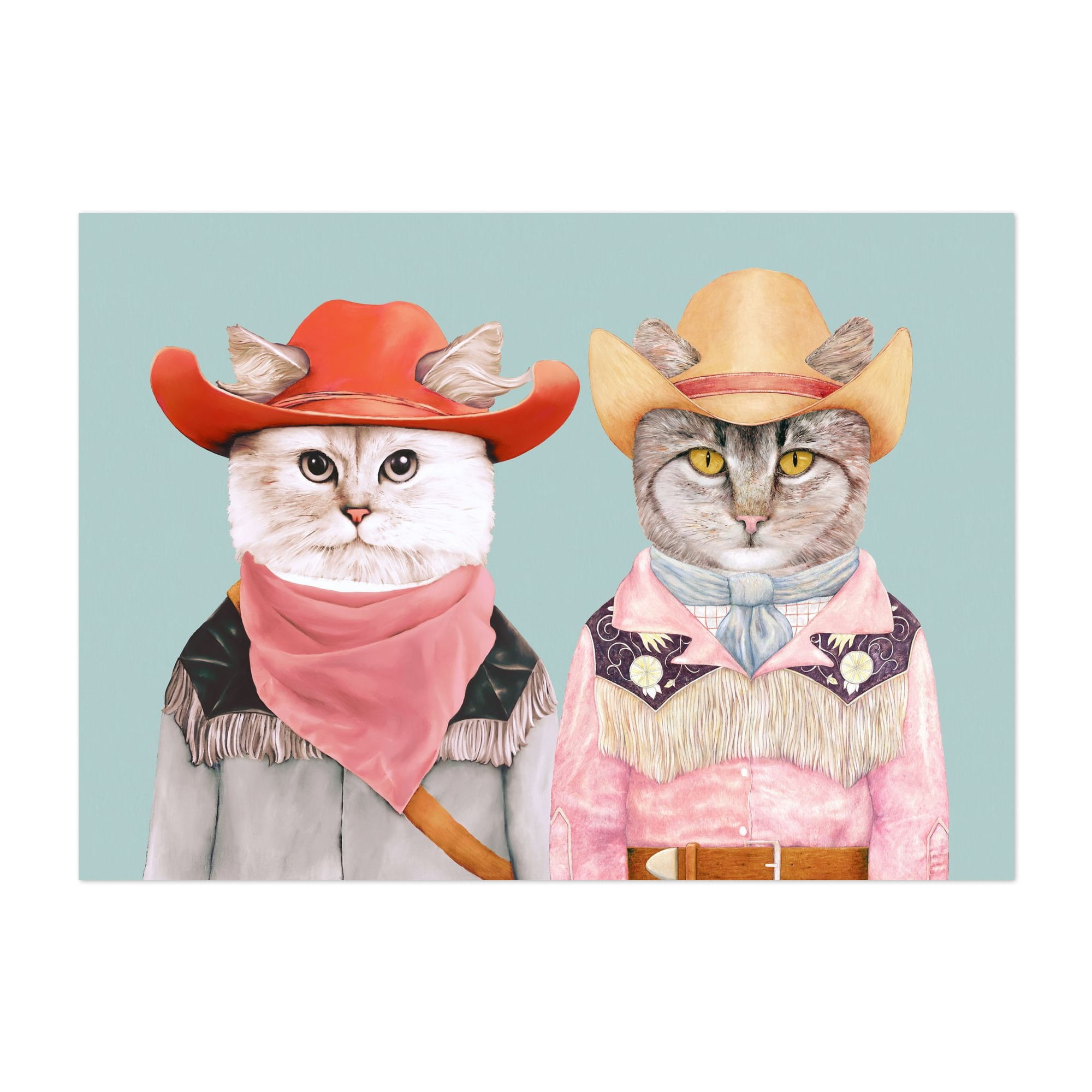 Cowboy Cats - Painting Cowboy Cat Western Whimsical Humor Animal ...