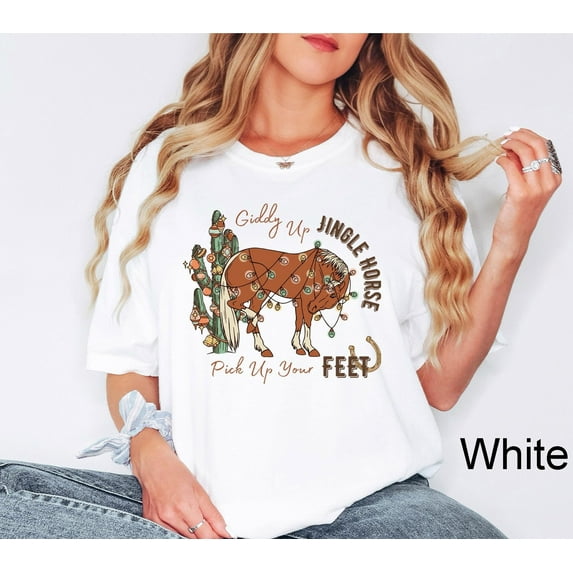 Cowboy Christmas Shirt, Giddy Up Jingle Horse Pick Up Your Feet, Howdy ...