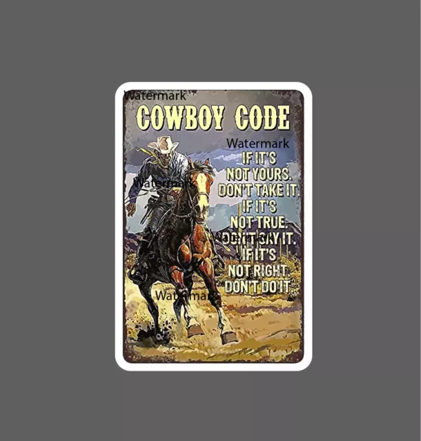Cowboy Code Sticker Western Waterproof Sticker Phone Decal Water Bottle ...