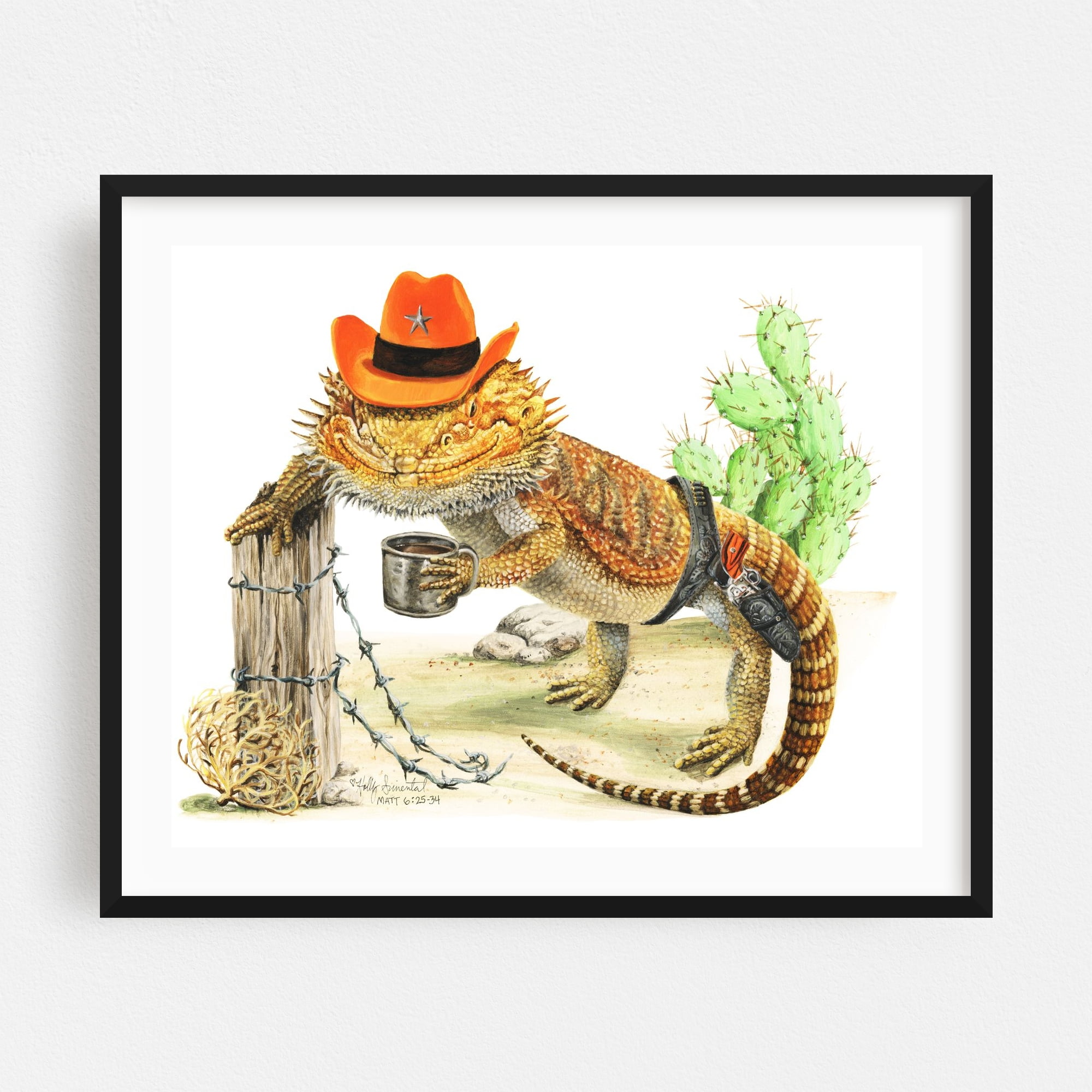Cowboy Coffee - Painting Cactus Humor Desert Fantasy Surrealism Cowboy ...