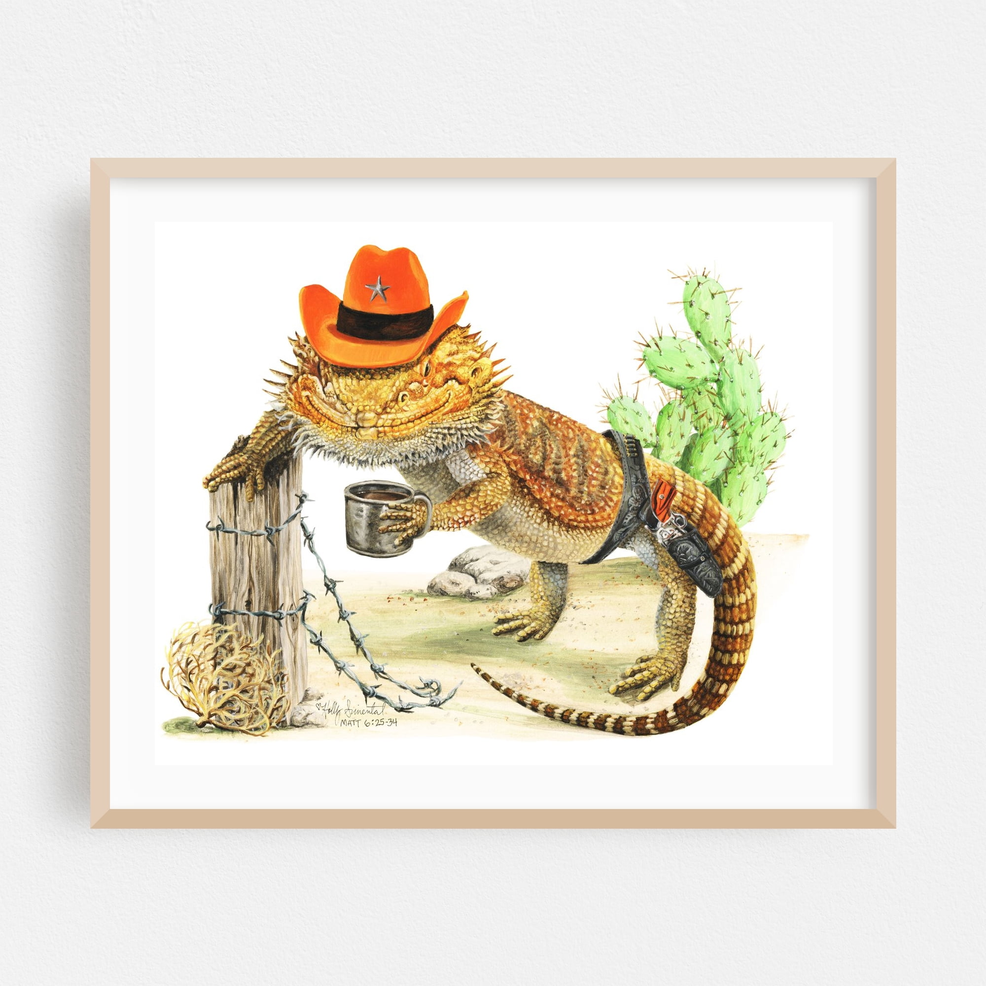 Cowboy Coffee - Painting Cactus Humor Desert Fantasy Surrealism Cowboy ...