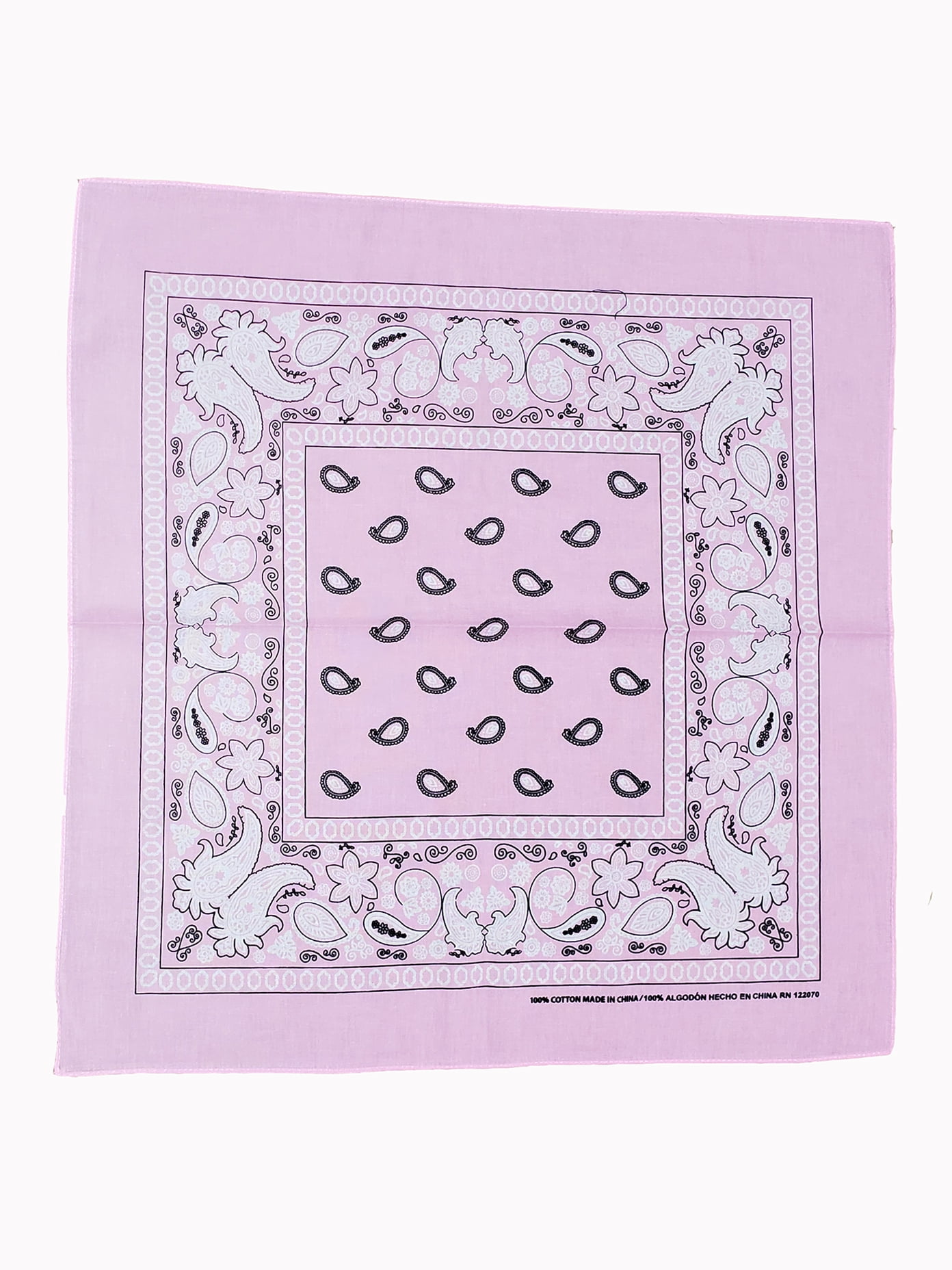 Cowboy Cotton Bandana Scarf Paisley Solid, Paisley Pink - Walmart.com