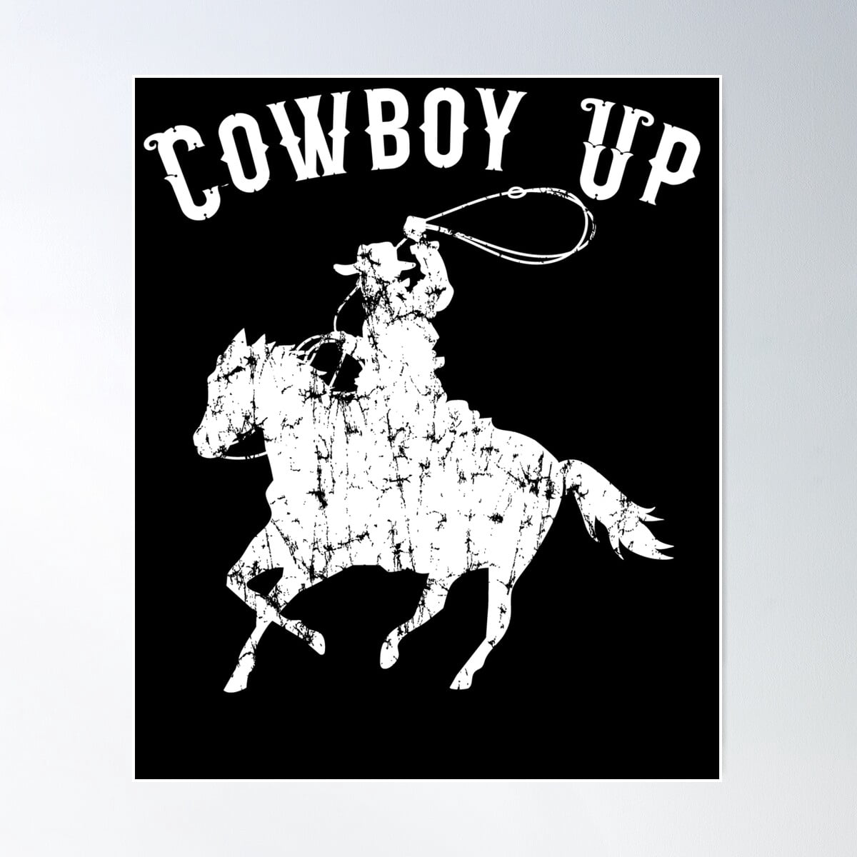 Cowboy Up Cowboy On Horse With Lasso For Horsebackriding Enthusiasts ...