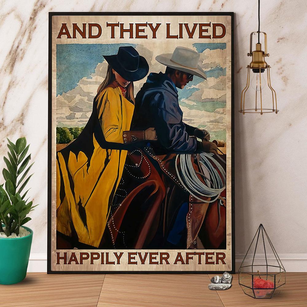 Cowboy & Cowgirl And They Lived Happily Ever After Paper Poster No ...