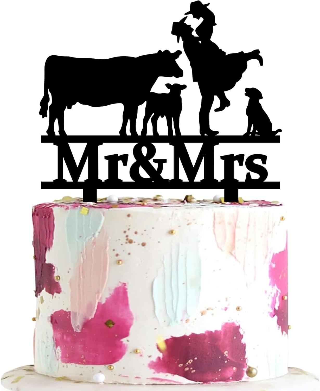 Cowboy and Cowgirl Wedding Cake Topper Farmer Wedding Cake Topper Ranch ...