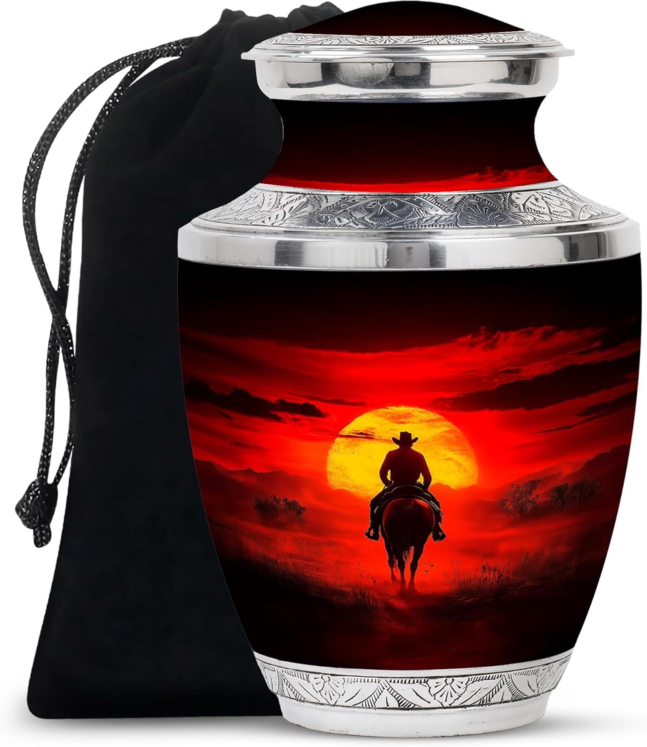 Cowboy Cremation Urn - Large Urn for Ashes Adult Male - Urns for Human ...