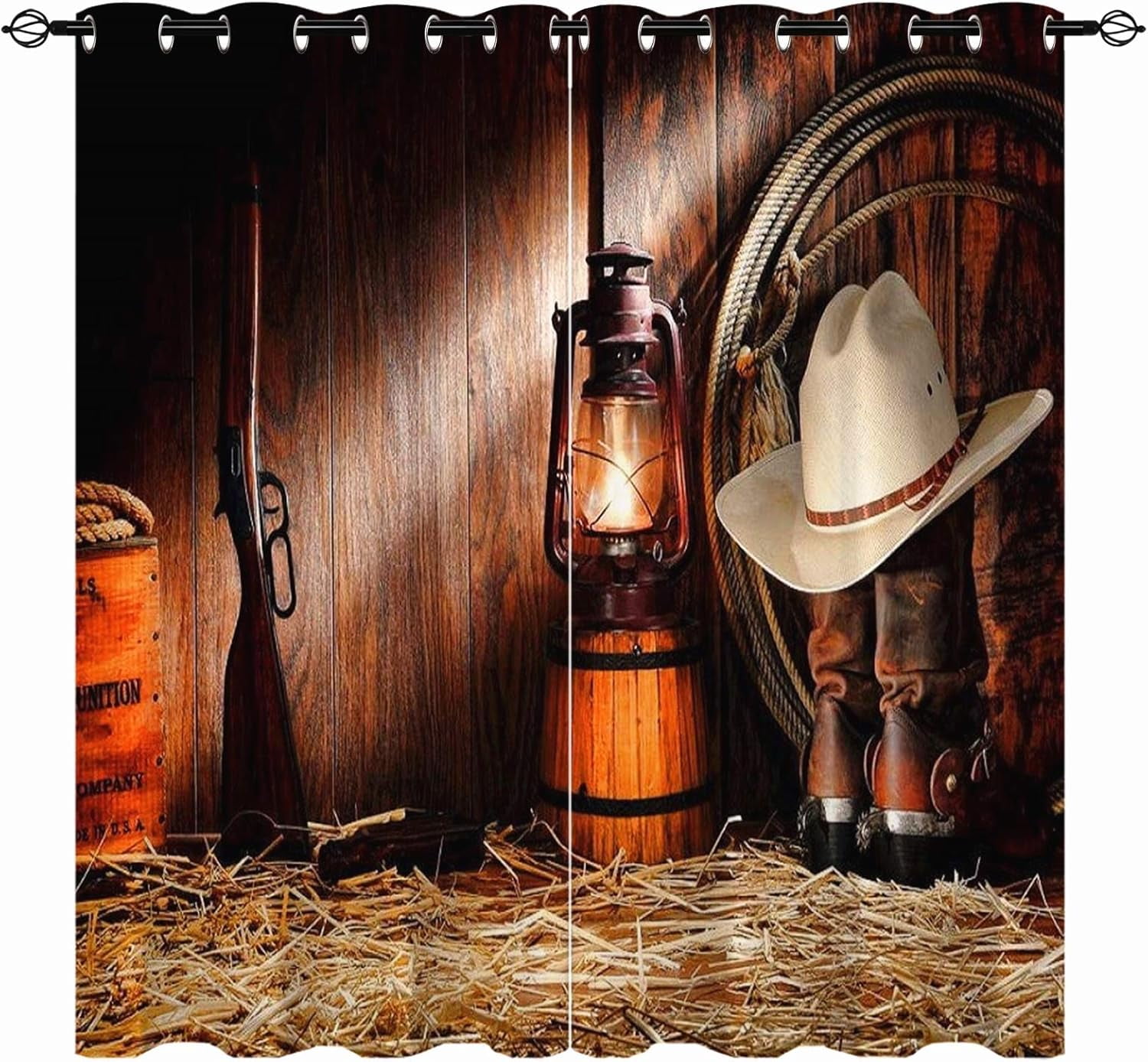 Cowboy Darkening Dreapes Wild West Decor Curtains for Bedroom Living ...