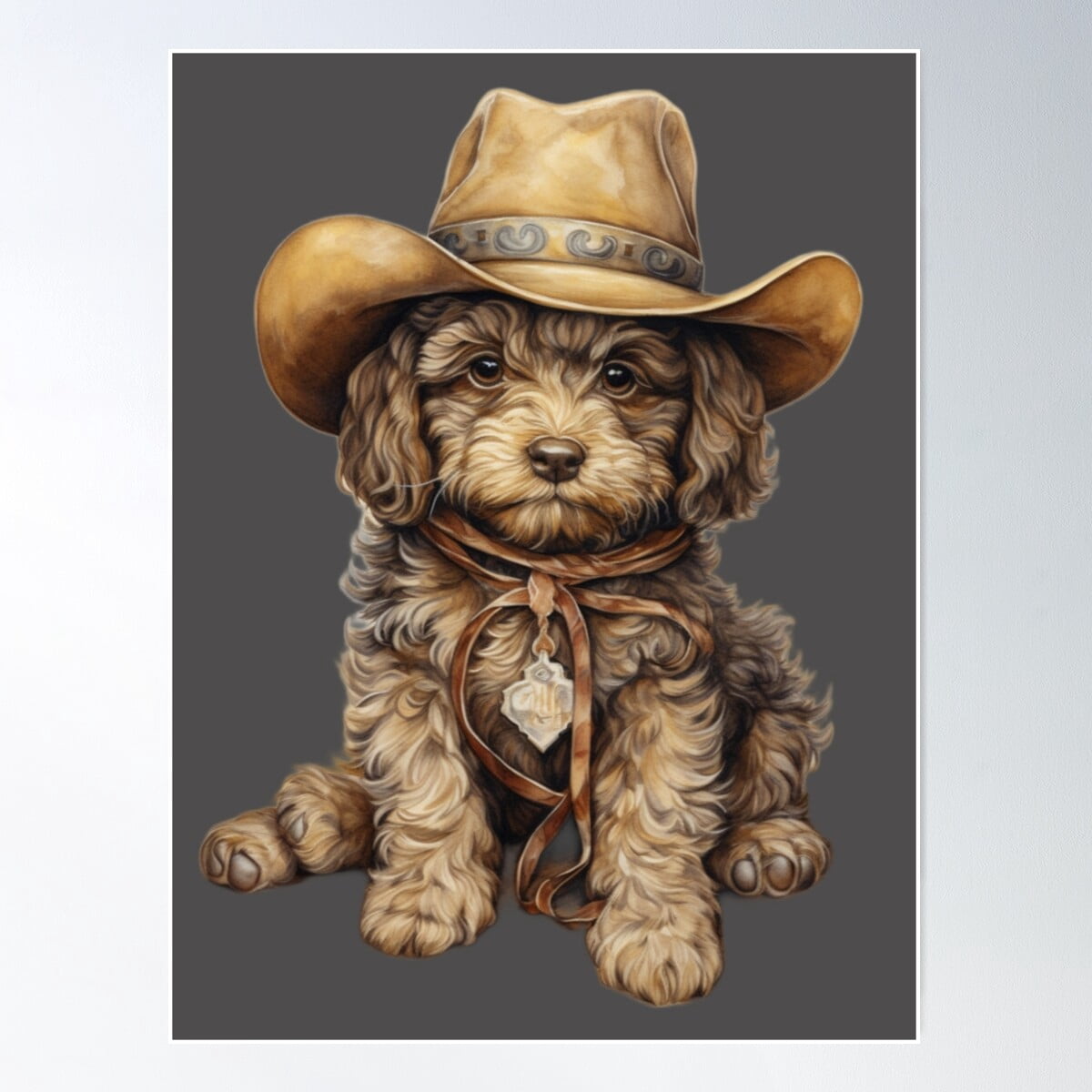Cowboy Dog Poster Wall Art, Modern Wall Decor For Living Room Bedroom ...