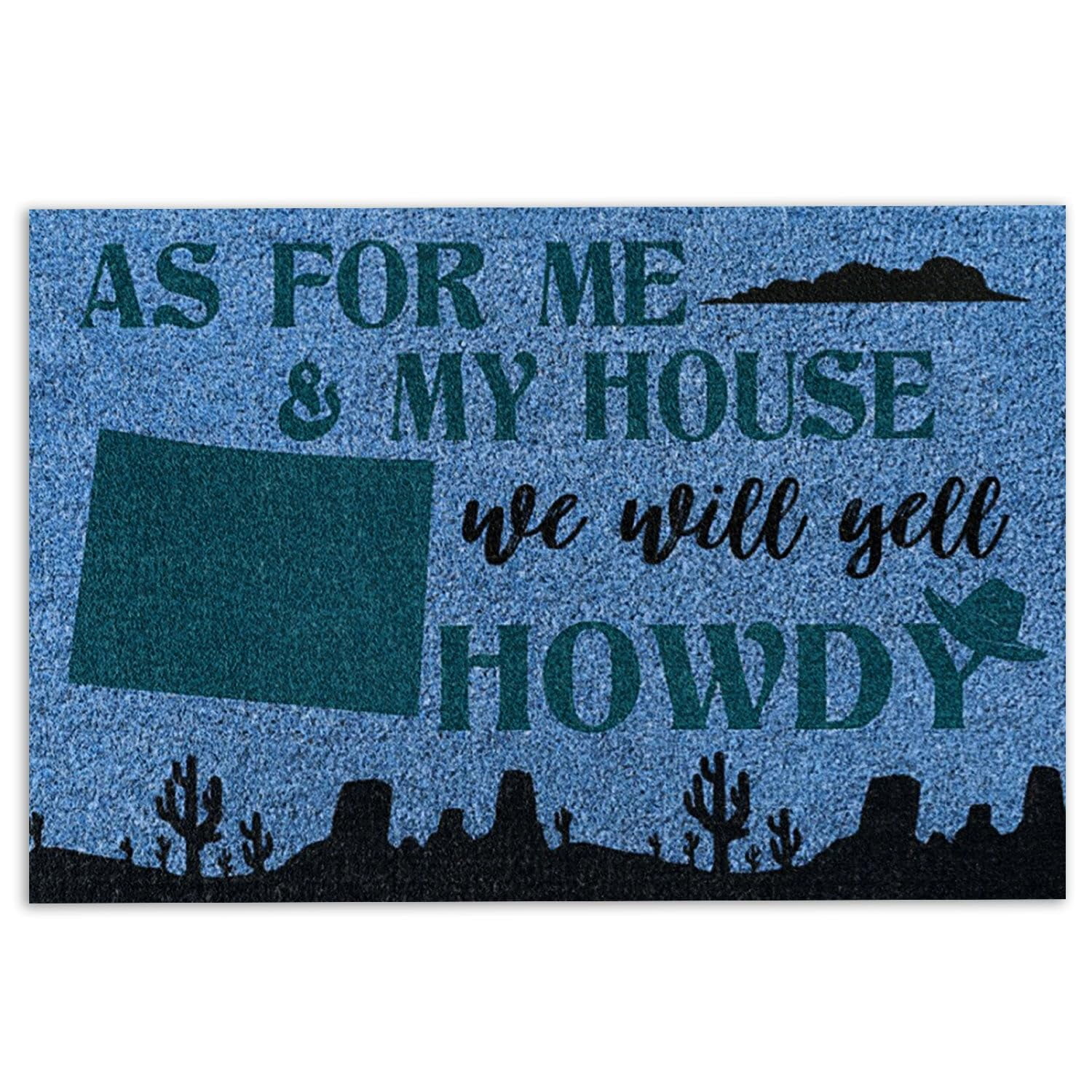 Cowboy Door Mat Cowboy Cowgirl Colorado As for Me and My House Welcome ...