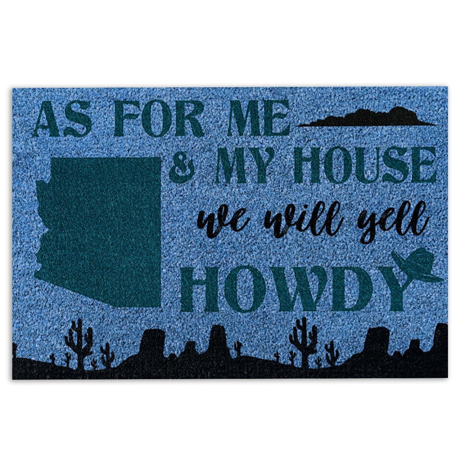 Cowboy Door Mat Cowboy Cowgirl Arizona As for Me and My House Welcome ...