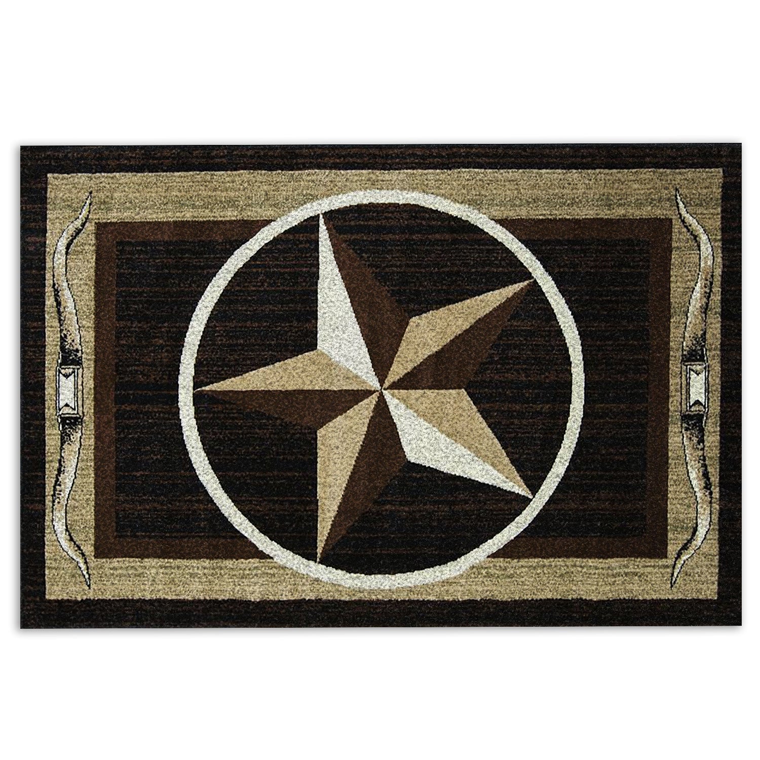 Cowboy Door Mat Vintage Texas Star Cowboy Black & Beige Welcome Non ...
