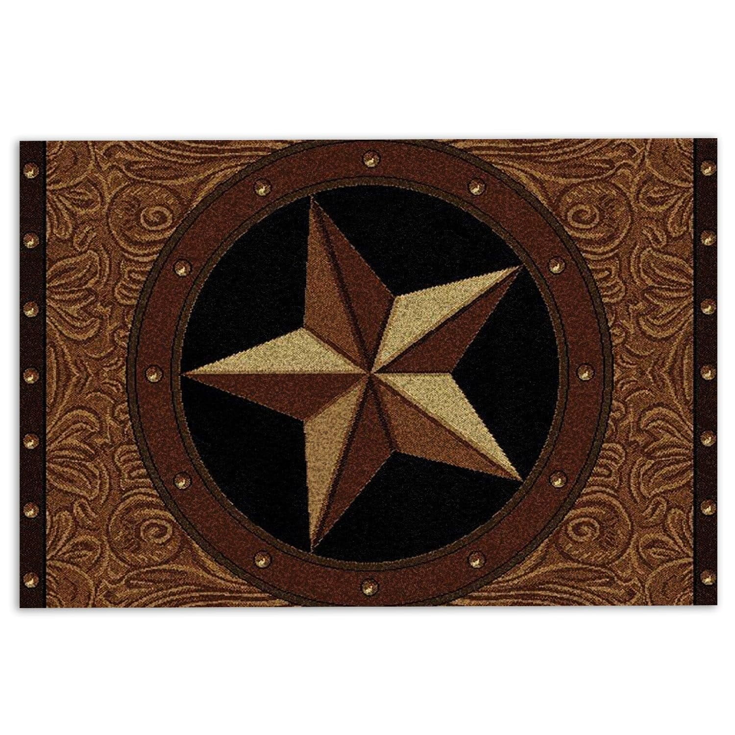 Cowboy Door Mat Vintage Texas Star Cowboy Brown & Black Welcome Non-Slip Mats Funny Doormat ...