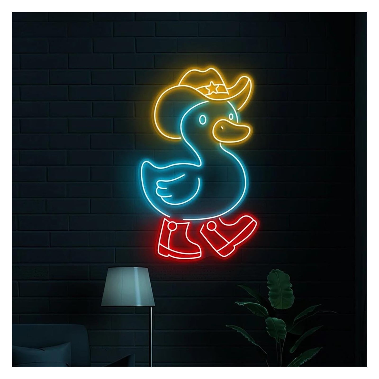 Cowboy Duck Neon Lights Adjustable Brightness Suitable For Pet Shop ...