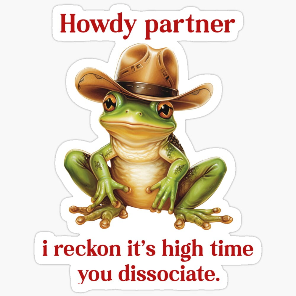 Cowboy Frog Dissociate Glossy Stickerphone Decal Water Bottle Stickers ...