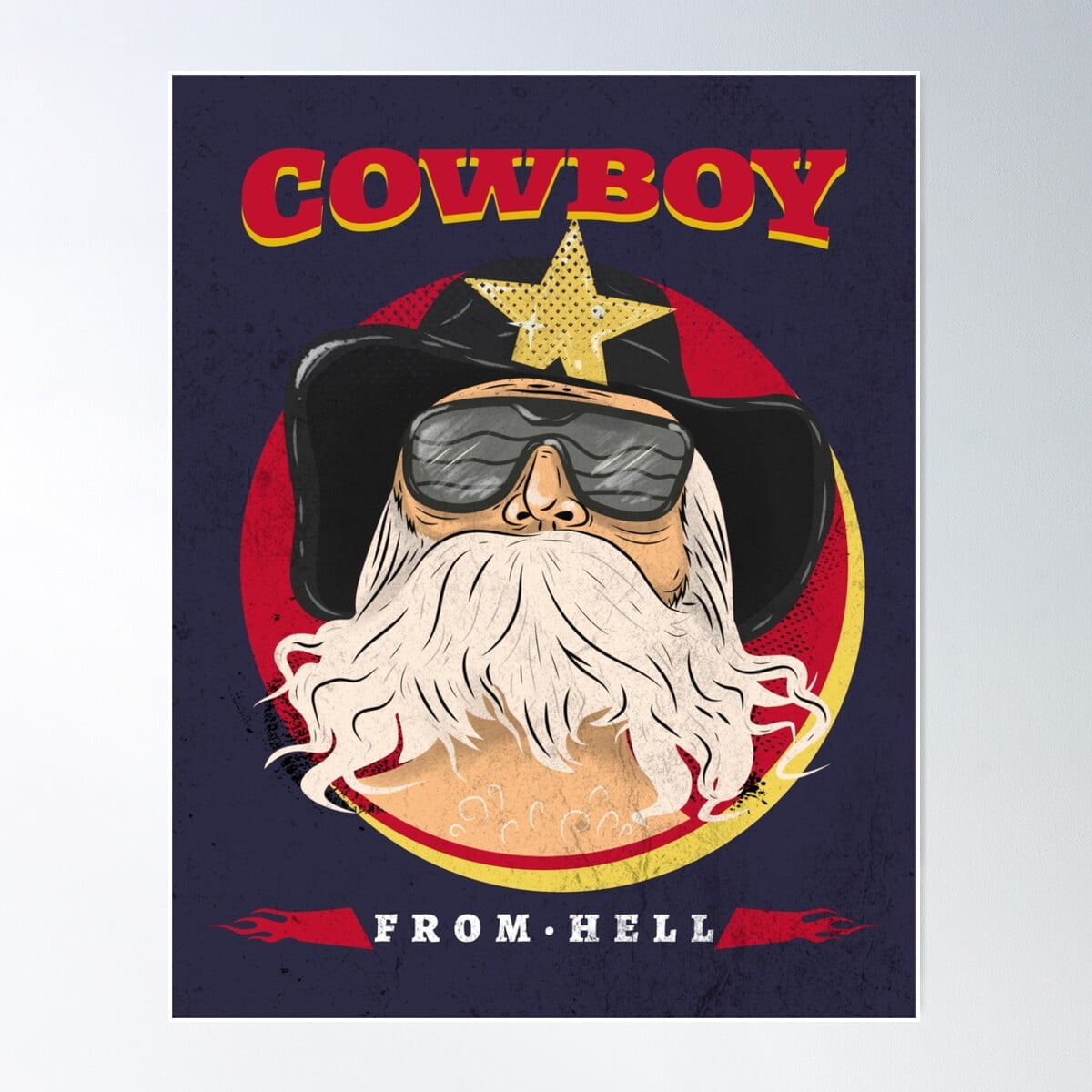 Cowboy From Hell / Retro Design / Vintage Poster Wall Art, Modern Wall ...