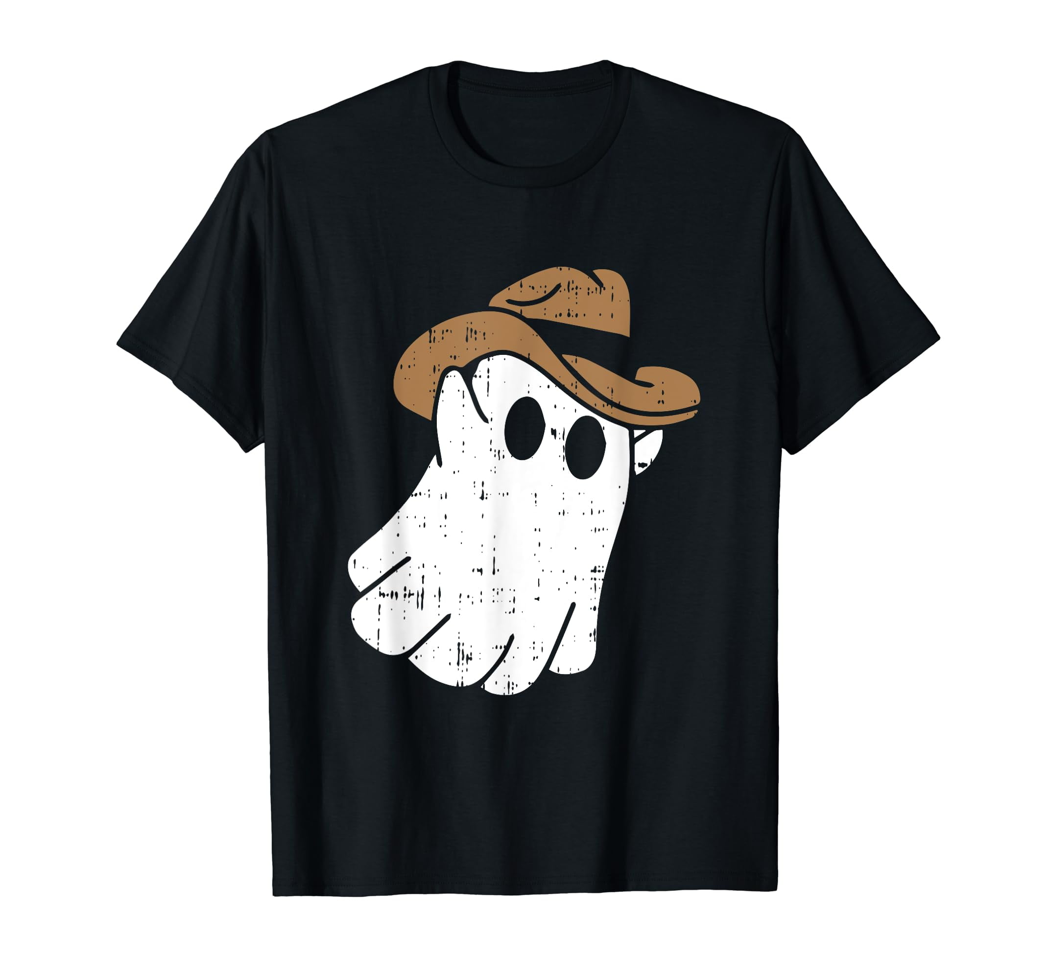 Cowboy Ghost Halloween Costume Funny Spooky Boo Spirit T-Shirt Black ...