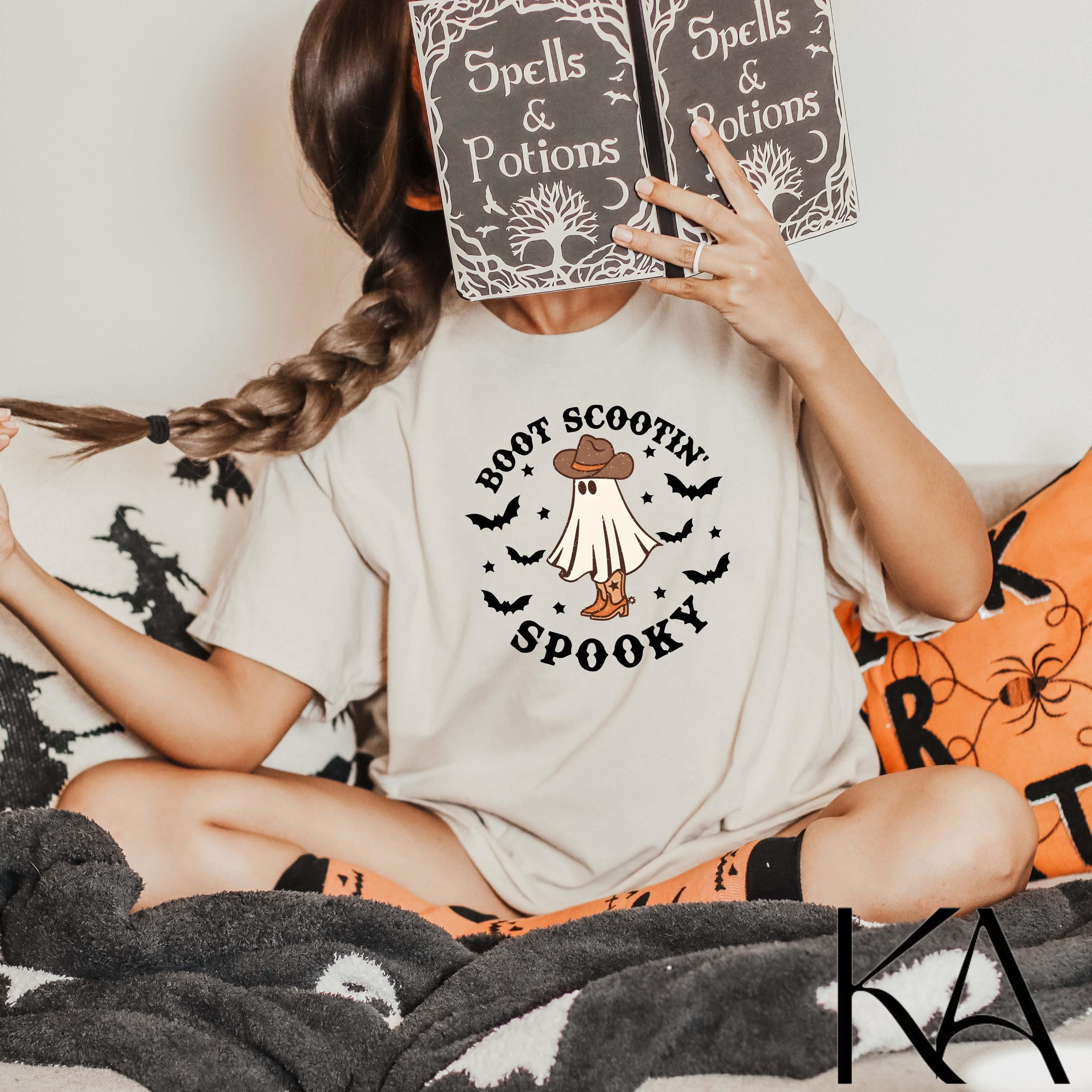 Cowboy Ghost Halloween Tee: Boot Scootin' Spooky Western Shirt ...